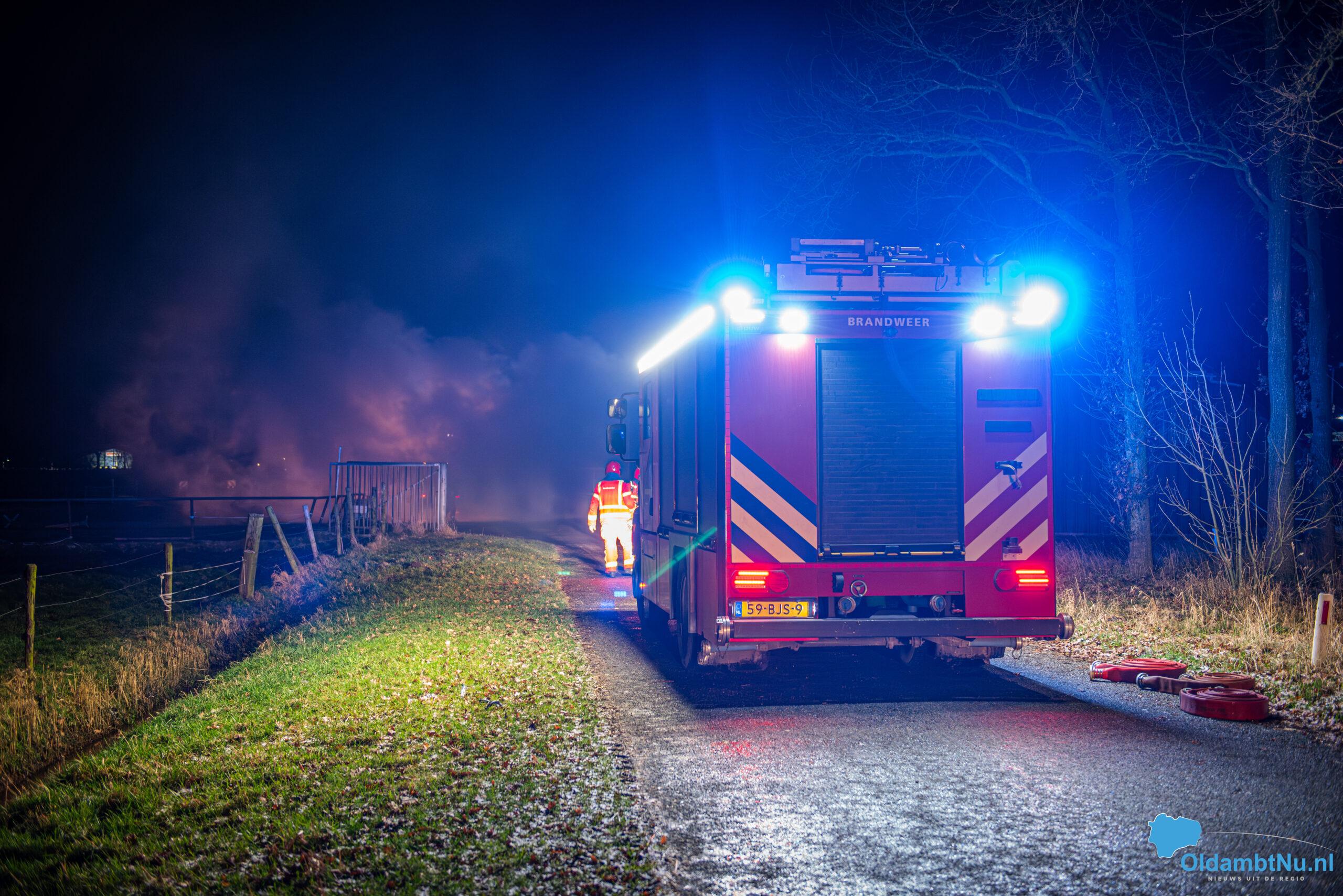 Brandweer rukt uit voor buitenbrand achter keet in Winschoten ...